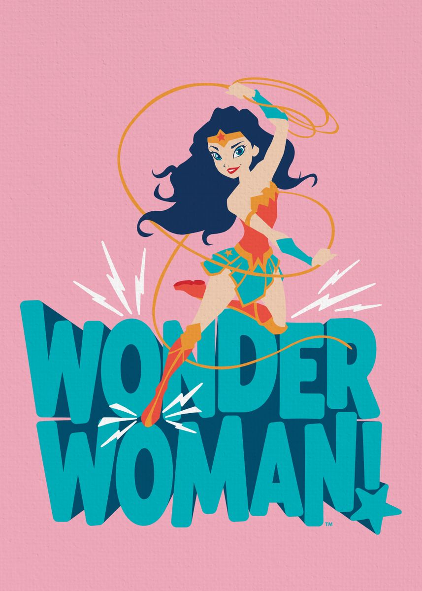 'WW Cartoon' Poster, picture, metal print, paint by DC Comics | Displate