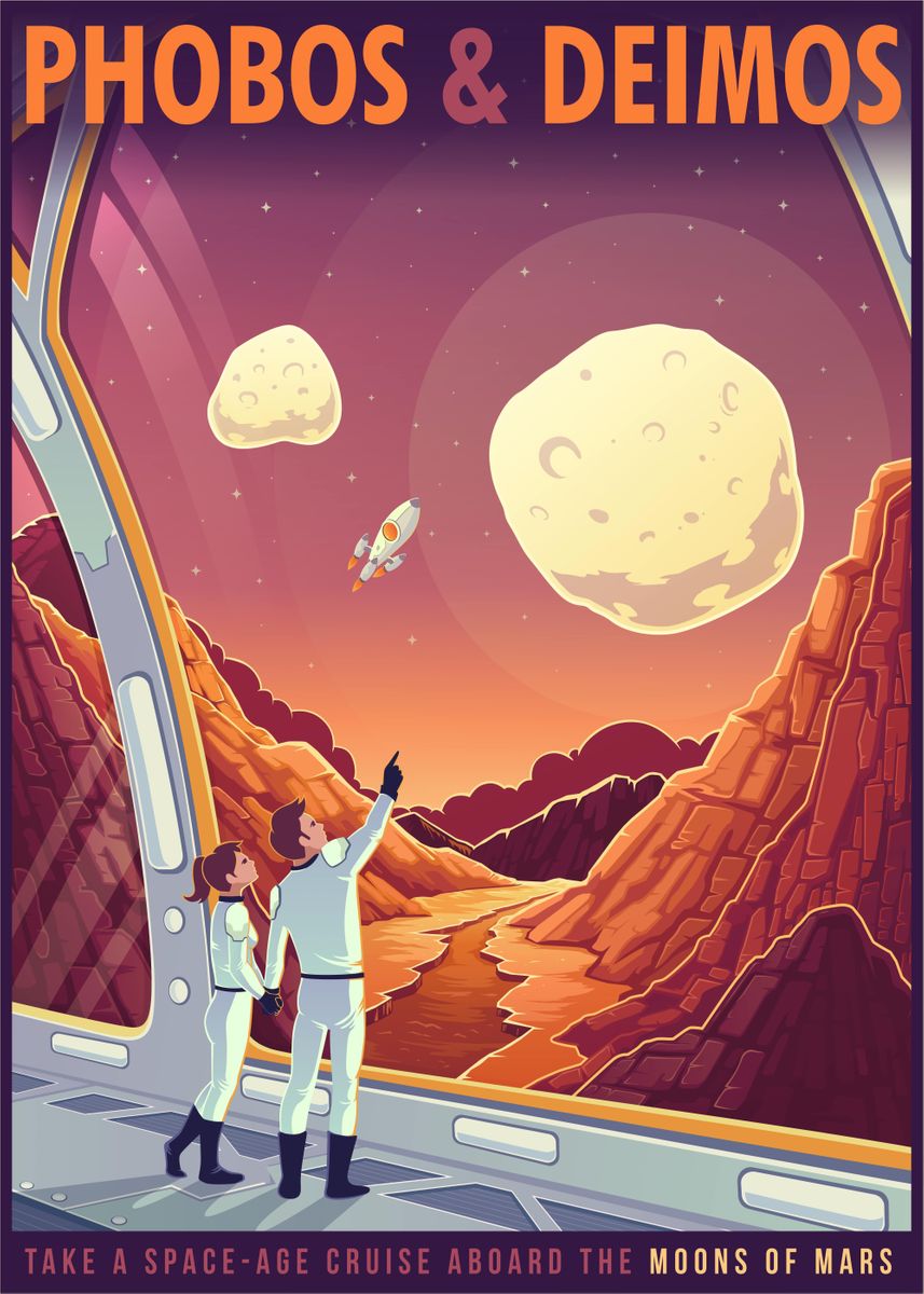 'Phobos and Deimos' Poster, picture, metal print, paint by B Cubed Designs | Displate