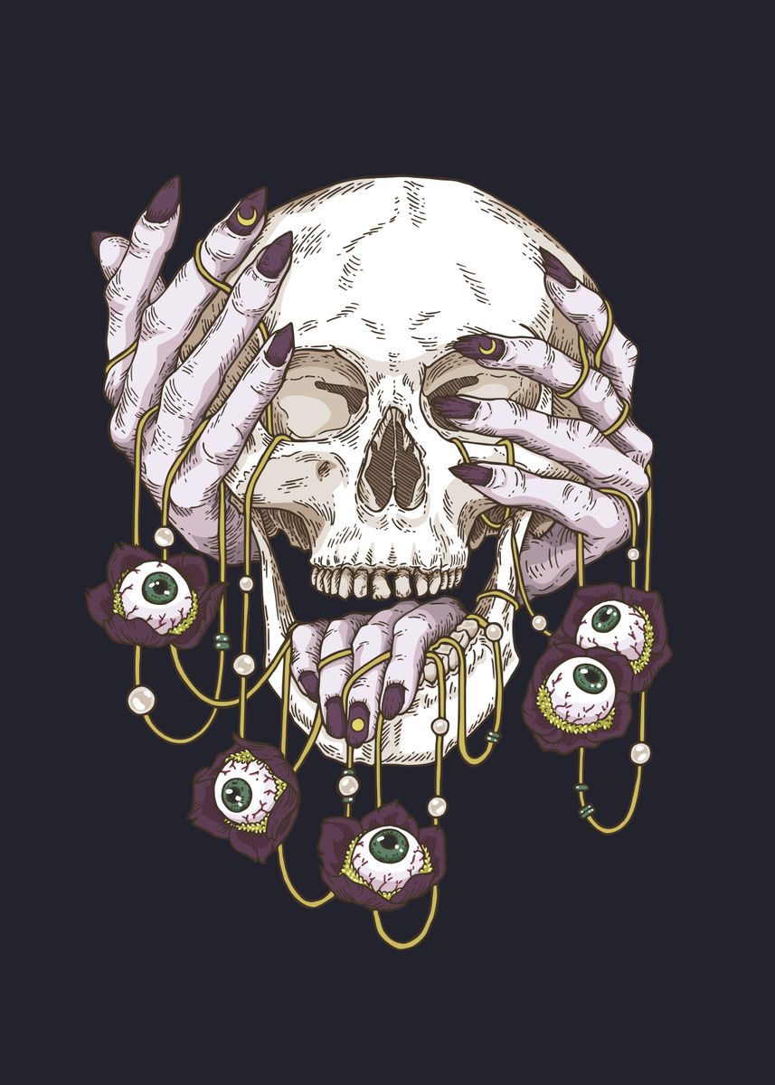 Skull With Flower Eyes Tumblr