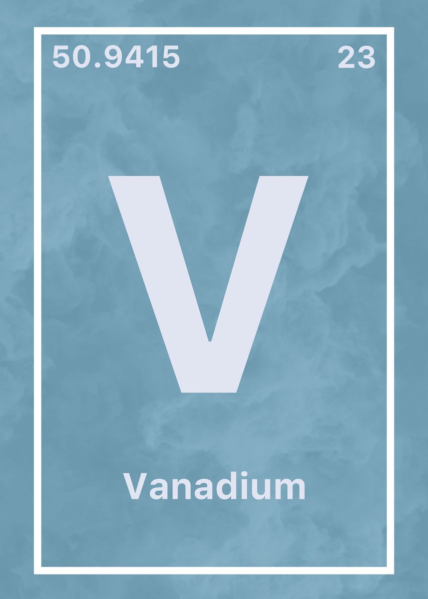 'Vanadium Chemical Symbol' Poster by Tim | Displate