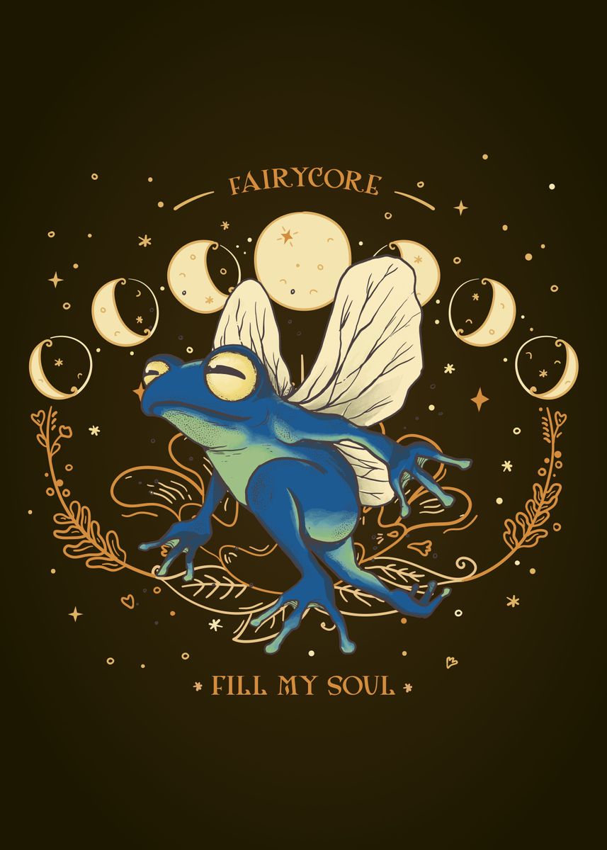 'Fairycore Frog Fairy' Poster, picture, metal print, paint by ...