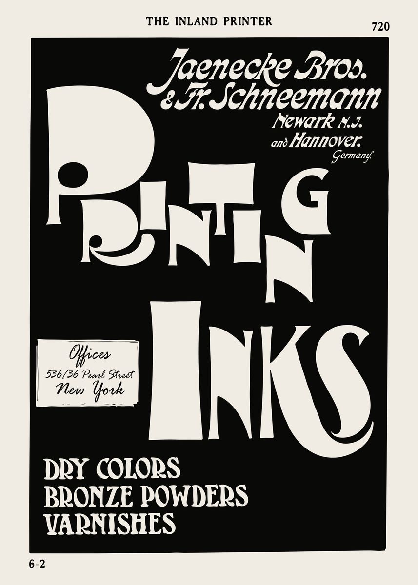 'Painting Inks Vintage Ad' Poster, picture, metal print, paint by BluePinkPanther | Displate