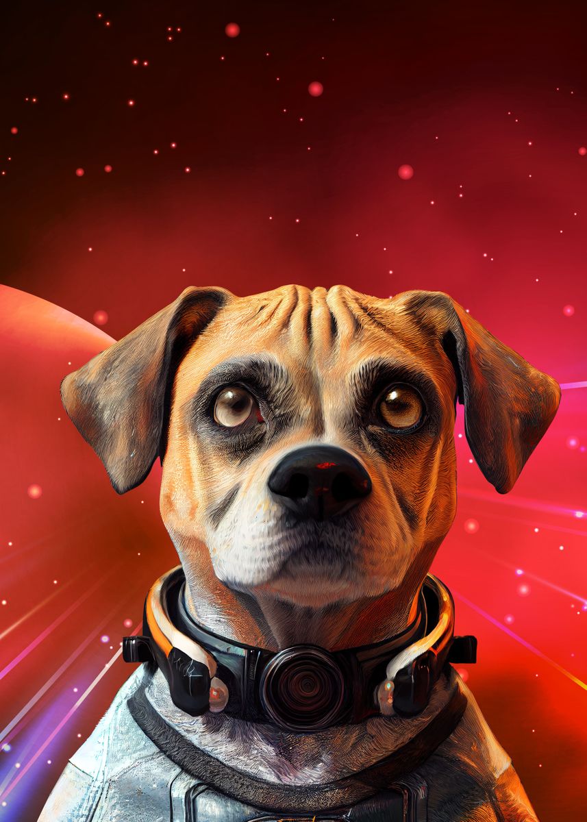 'Space captain dog' Poster by Stefan Merz | Displate