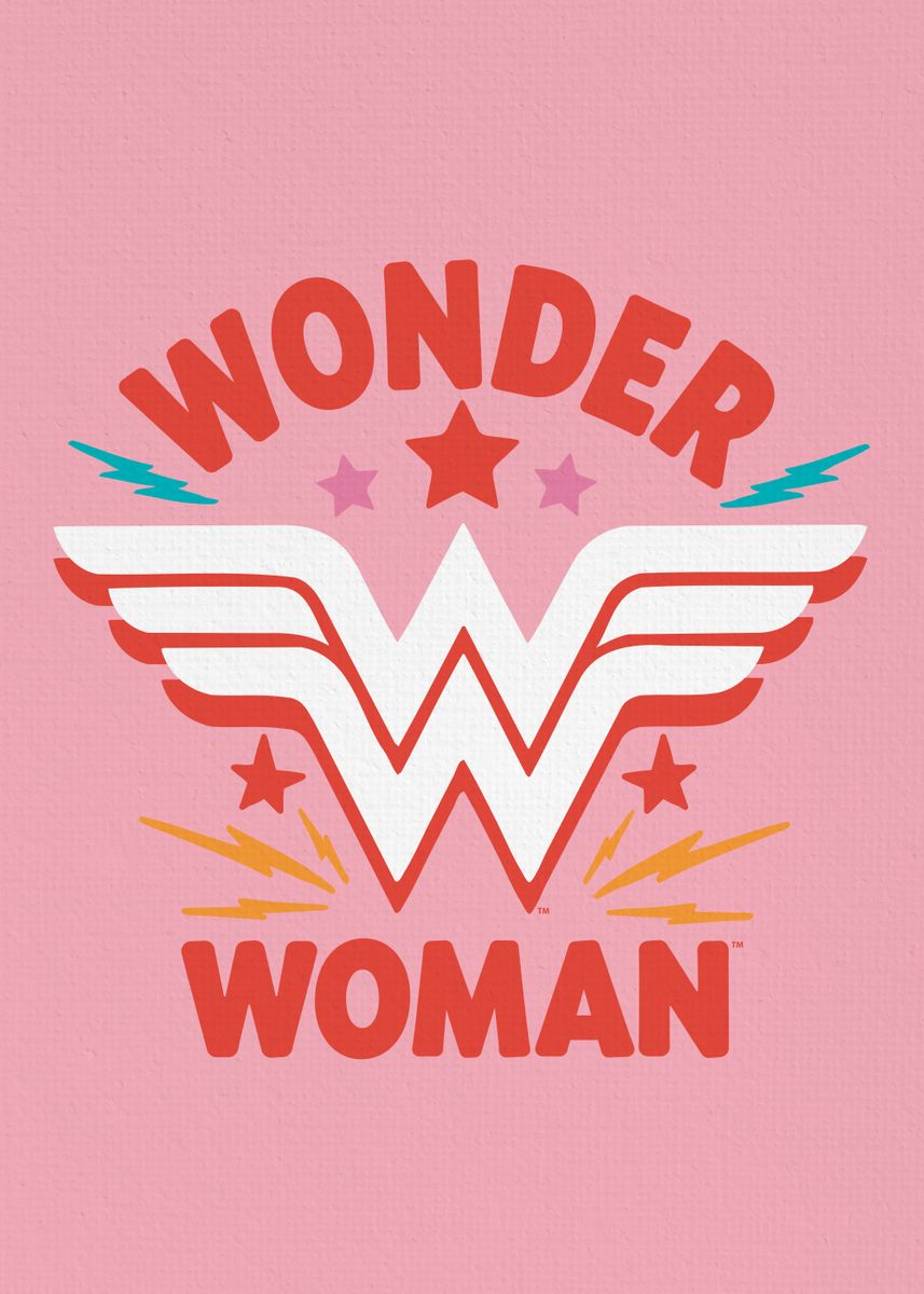 'Pink WW Logo' Poster, picture, metal print, paint by DC Comics | Displate