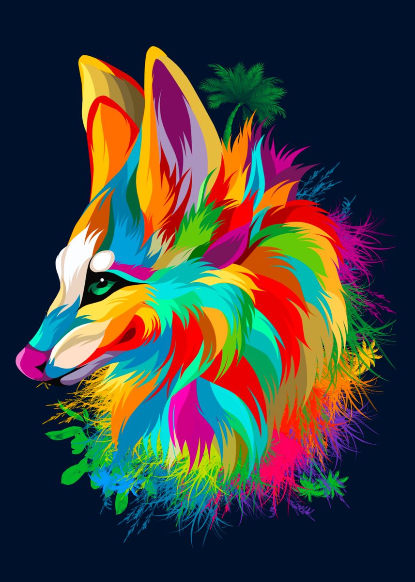 'wolf pop art' Poster, picture, metal print, paint by sinnois | Displate