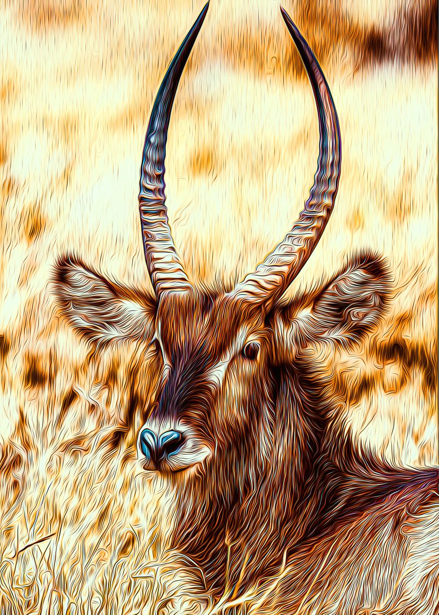 'Antelope' Poster, picture, metal print, paint by Tiker Arts | Displate