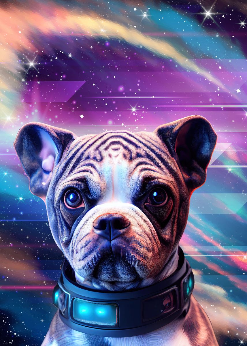 'Little Space dog in galaxy' Poster by Stefan Merz | Displate