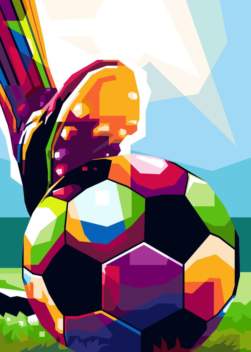 'Football Pop art' Poster, picture, metal print, paint by MK STUDIO ...