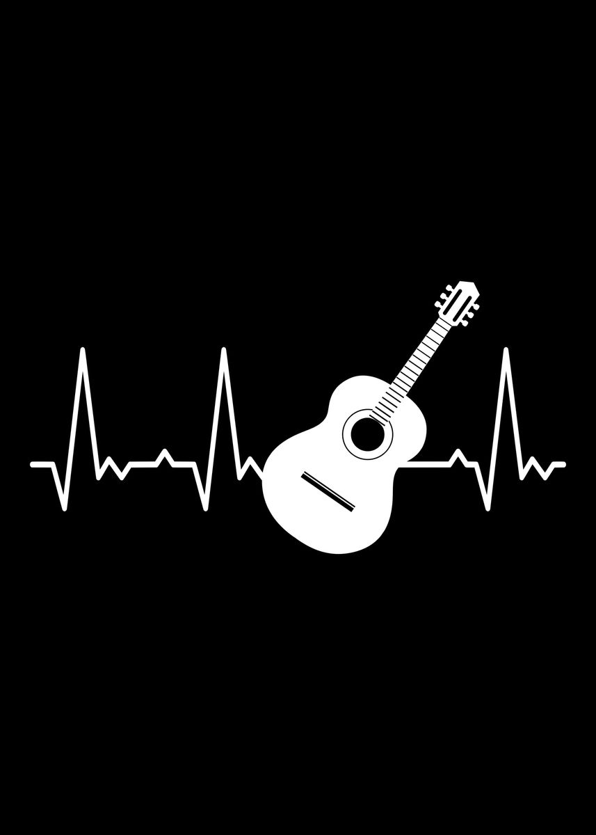 'Heartbeat Guitar' Poster, picture, metal print, paint by royalsigns ...