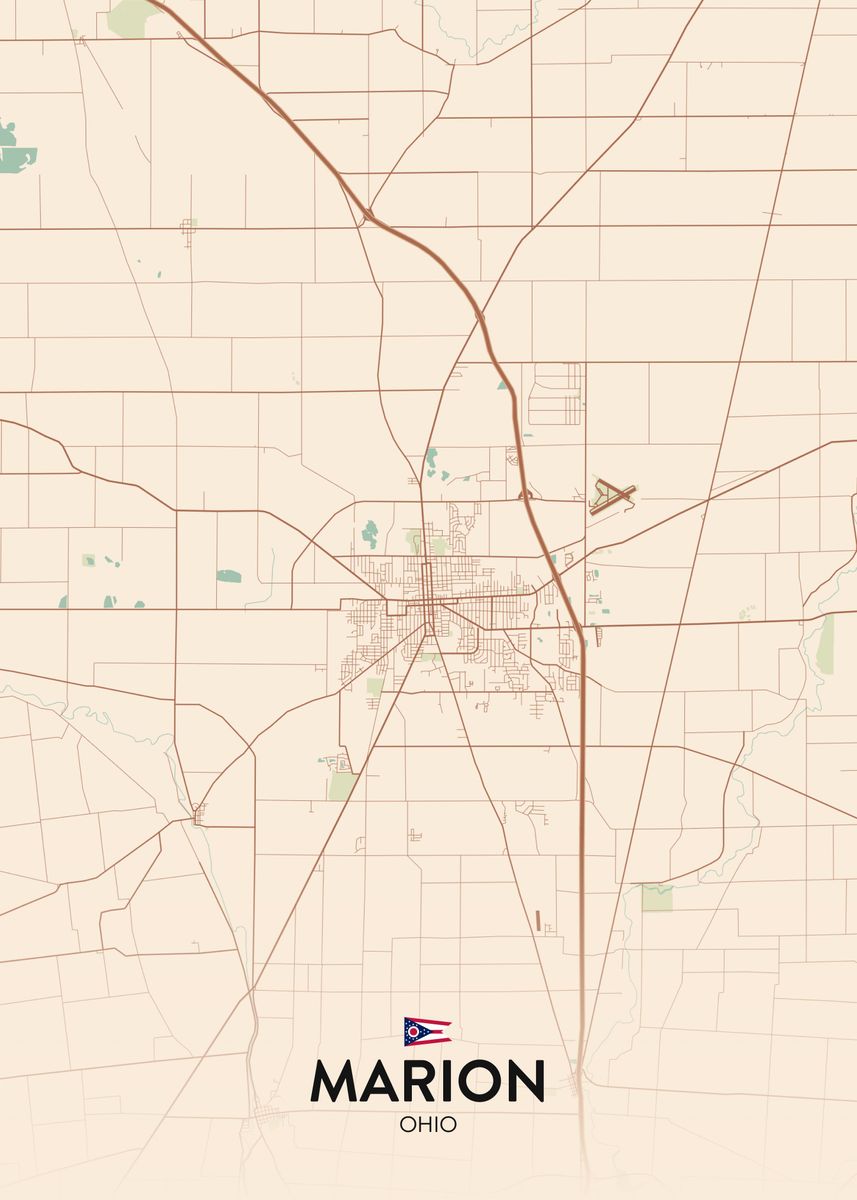 'Marion OH' Poster, picture, metal print, paint by IMR Designs | Displate