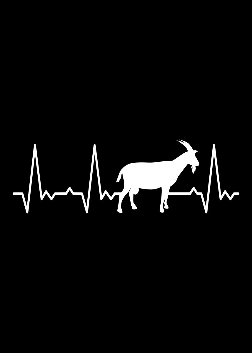 'Heartbeat Goat' Poster, picture, metal print, paint by royalsigns ...