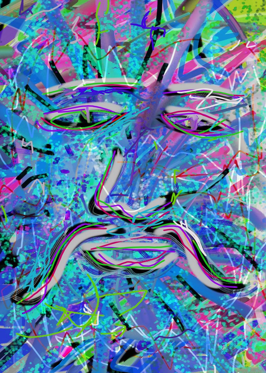 'man face' Poster, picture, metal print, paint by muh arie | Displate