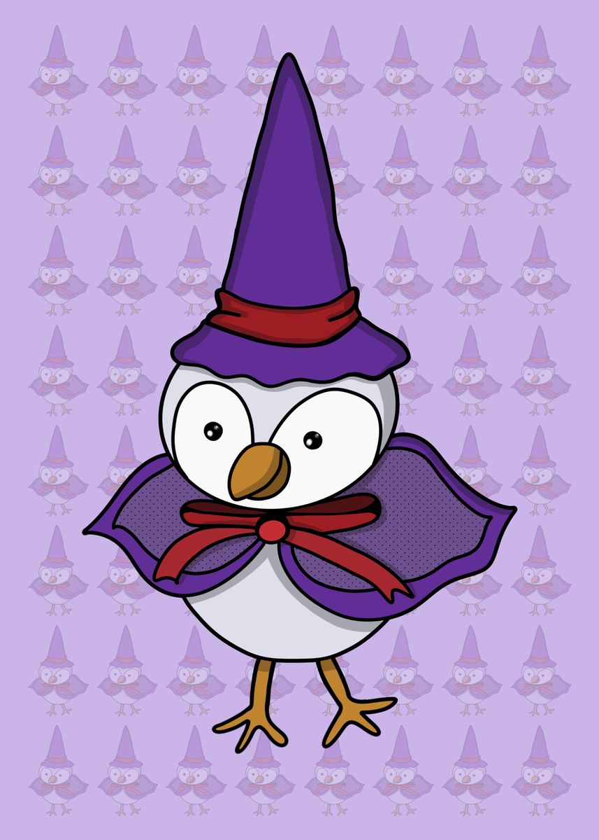 'Adorable wizard bird' Poster, picture, metal print, paint by diego ...