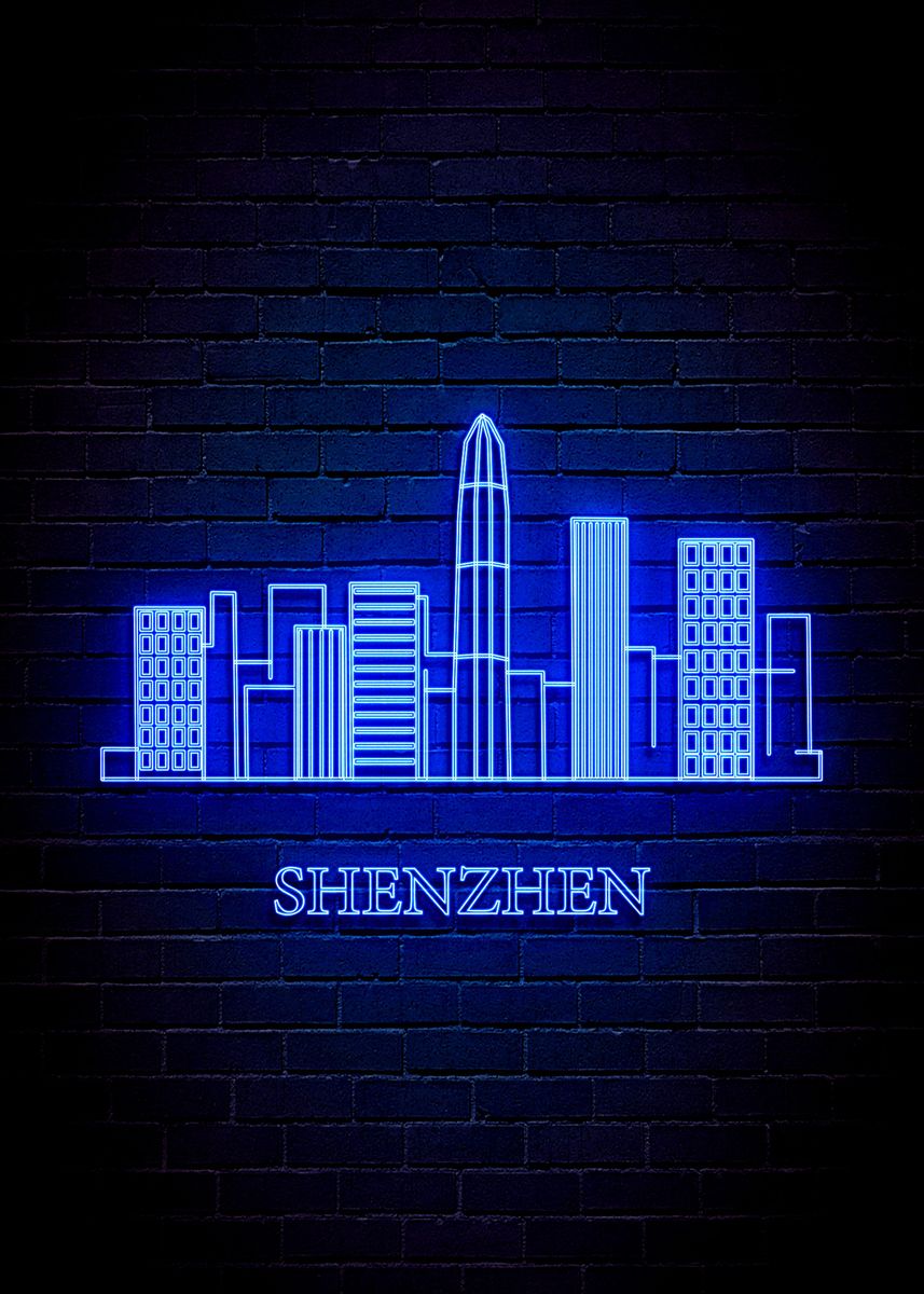 'SHENZHEN' Poster, picture, metal print, paint by Mod Yof | Displate