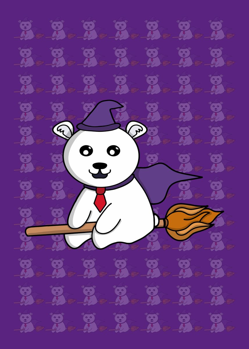 'Witch Bear' Poster, picture, metal print, paint by diego carvalho | Displate