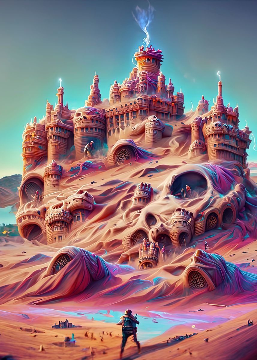 'Sandcastle 1' Poster, picture, metal print, paint by Machine Delusions ...