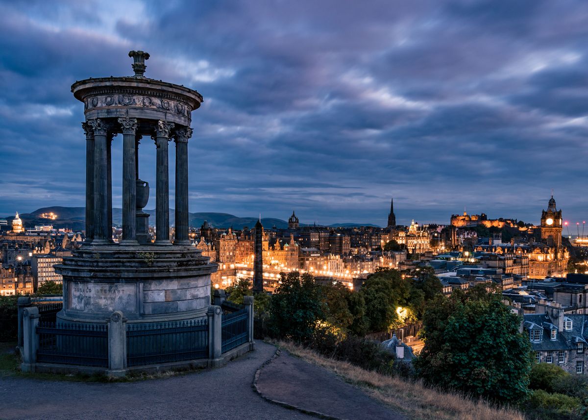 'Edinburgh at Night' Poster by Stefan Tesmar Photography | Displate