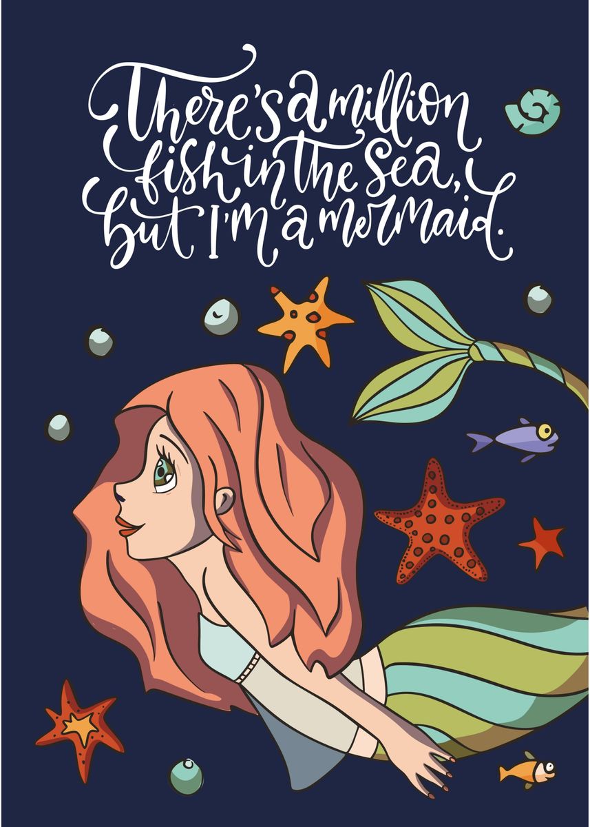 'Mermaid' Poster, picture, metal print, paint by Nae | Displate