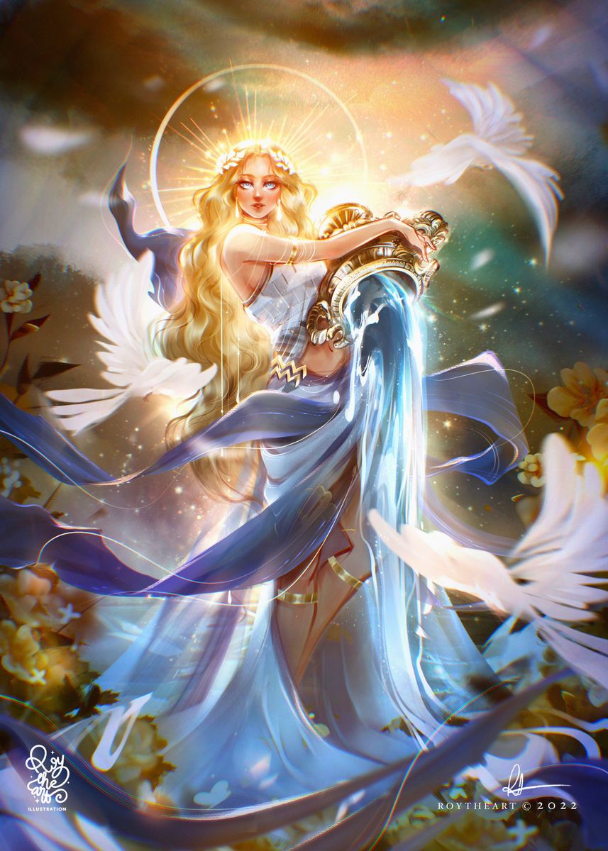 'Aquarius Goddess' Poster, picture, metal print, paint by ROY THE ART ...