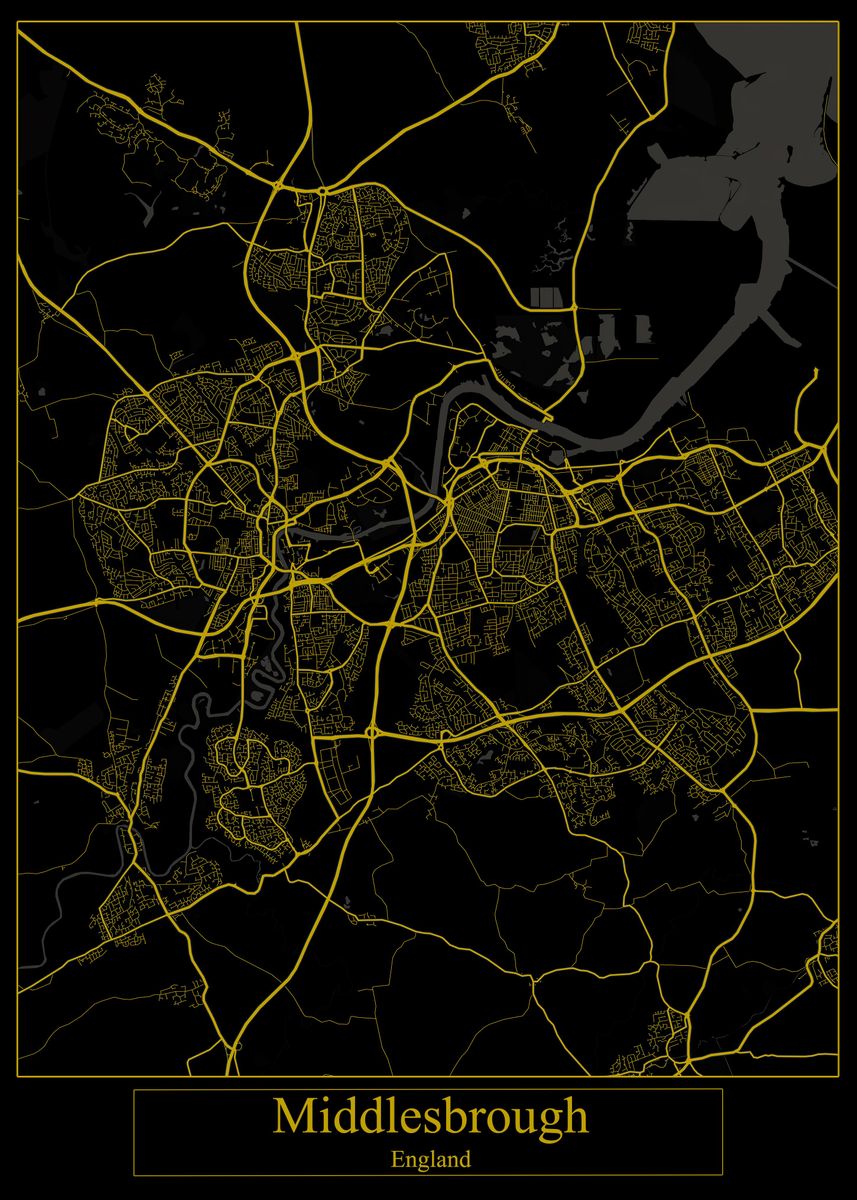 'Middlesbrough England' Poster, picture, metal print, paint by Zake ...