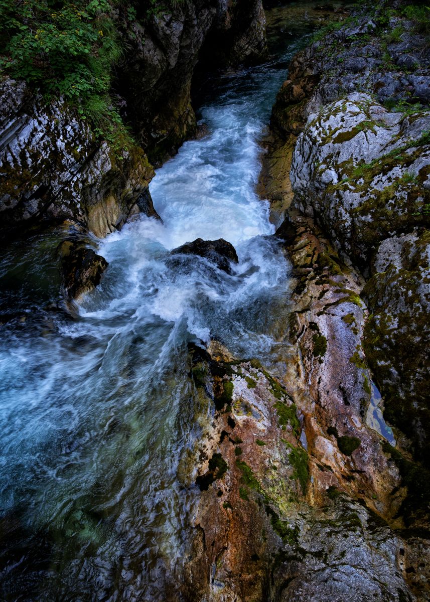 'Mountain River Abstract' Poster, picture, metal print, paint by ...