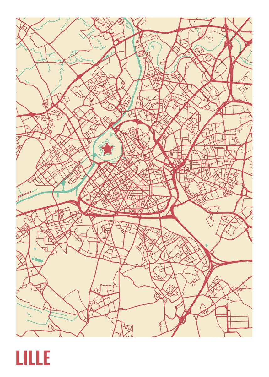 'Lille' Poster, picture, metal print, paint by Mr Penguin | Displate