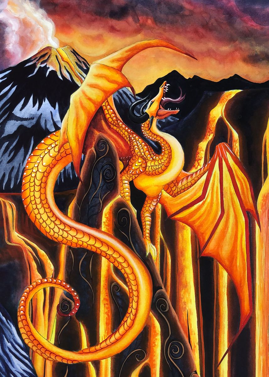'Fire Falls' Poster, picture, metal print, paint by DragonLady Art ...