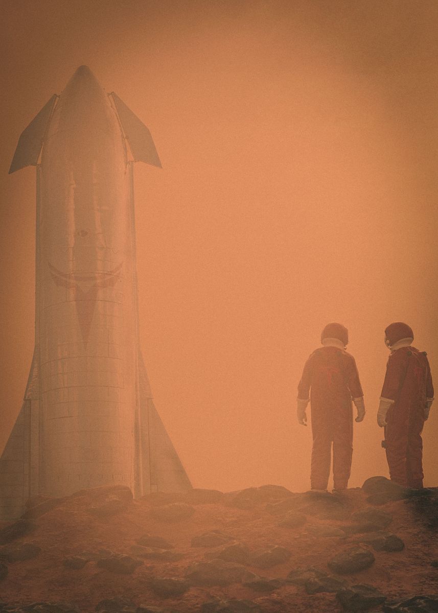 'Space X Mars' Poster, picture, metal print, paint by ATGDesignz | Displate