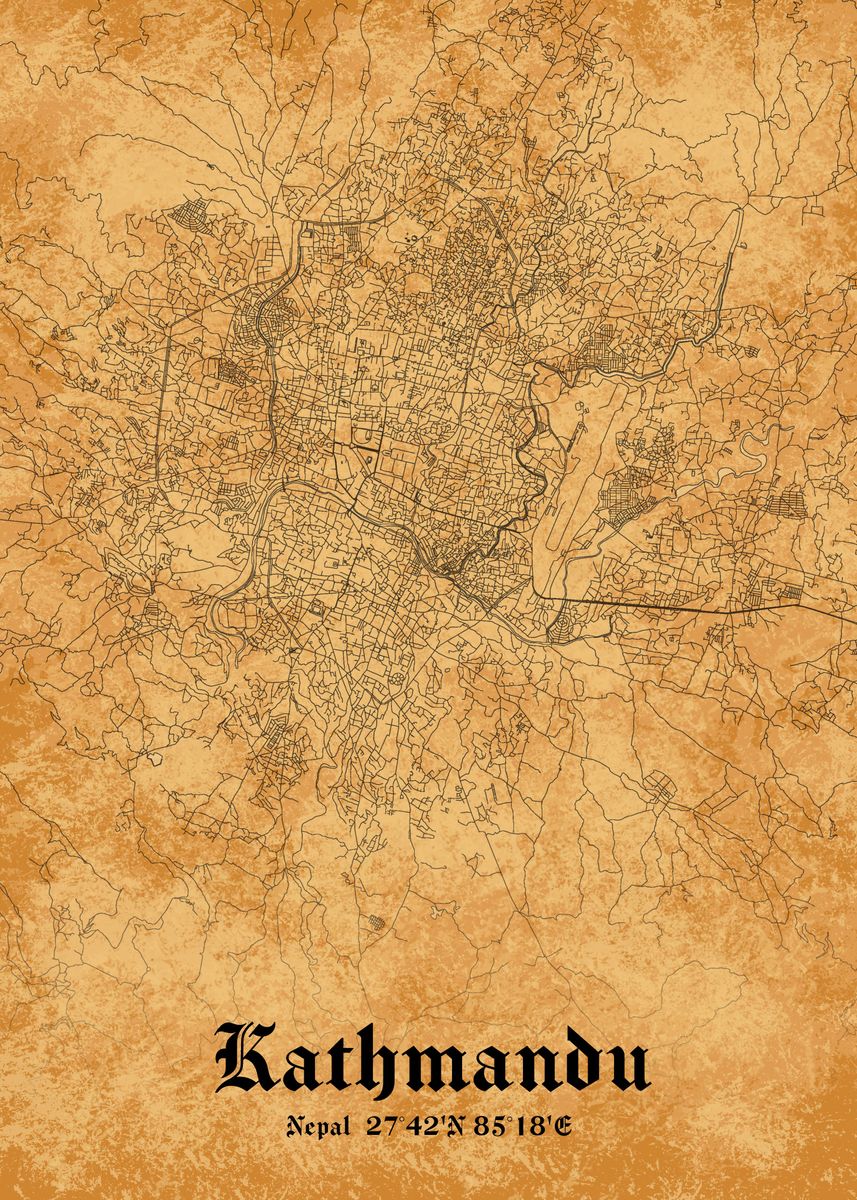 'Kathmandu' Poster, picture, metal print, paint by HEMERSON | Displate