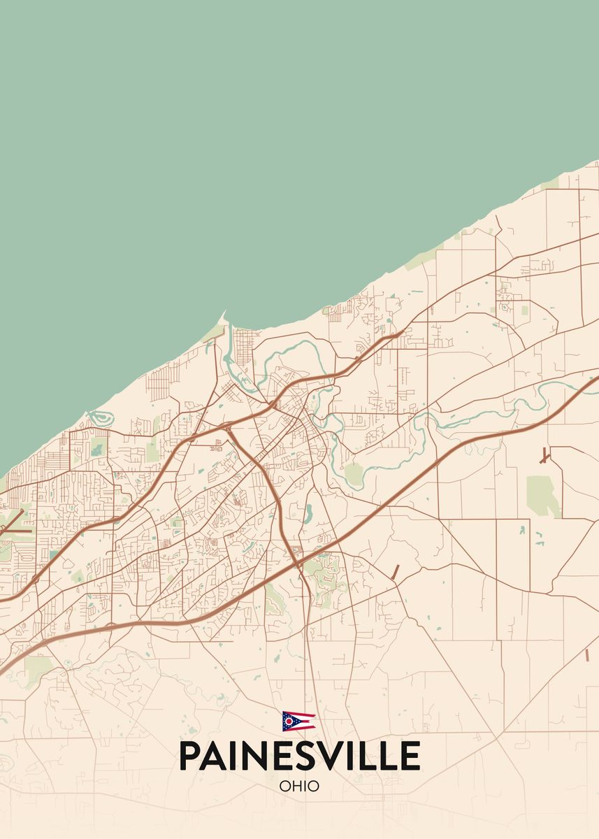 'Painesville OH' Poster, picture, metal print, paint by IMR Designs ...