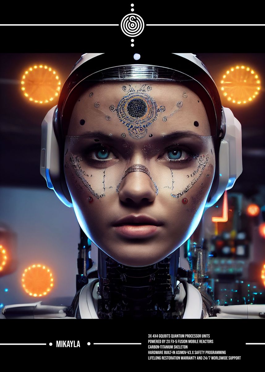 'AI Cyborg Mikayla' Poster, picture, metal print, paint by Soju Isaac ...