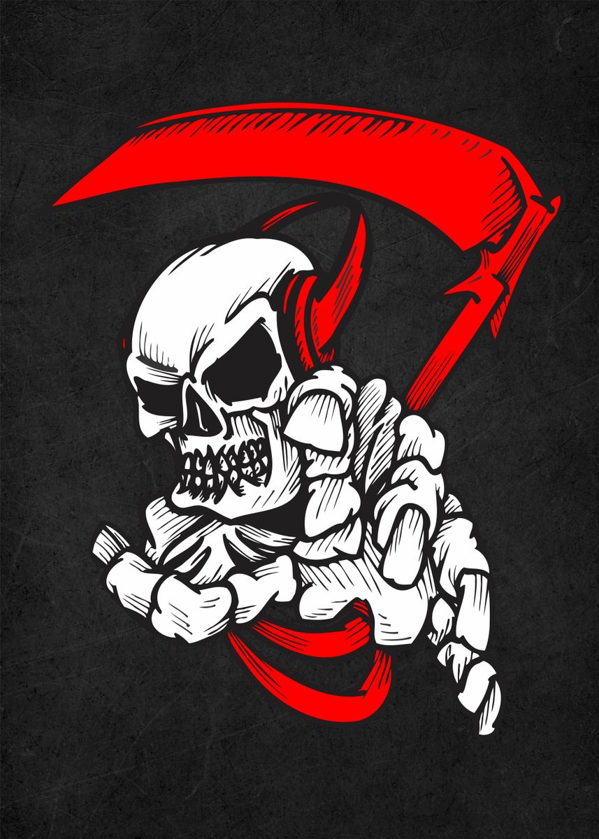 'spooky scary skull' Poster, picture, metal print, paint by Artistic ...