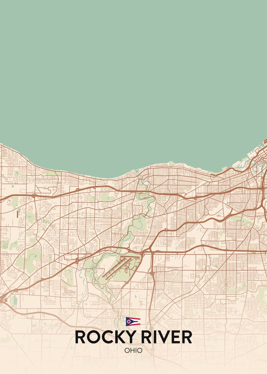 'Rocky River OH' Poster, picture, metal print, paint by IMR Designs ...