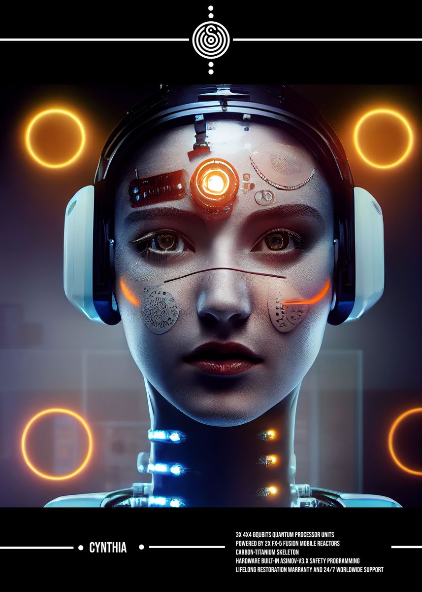 'AI Cyborg Cynthia' Poster by Soju Isaac | Displate