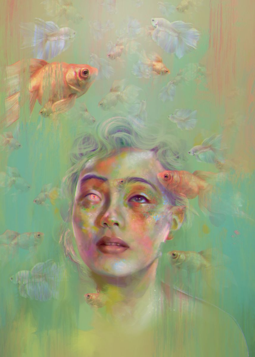 'Daydreams' Poster, picture, metal print, paint by weroni | Displate