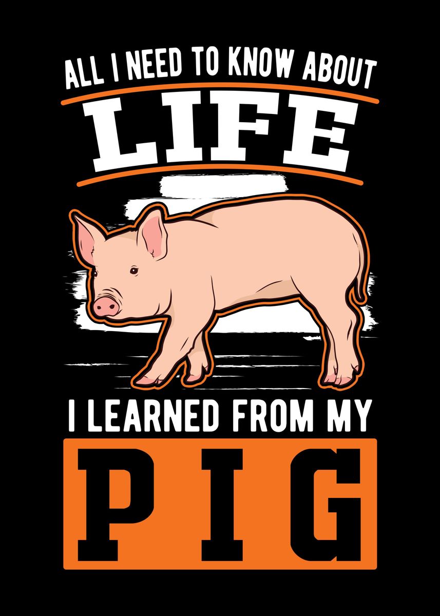 'Pig Farmer Piggy Gift' Poster, picture, metal print, paint by ...