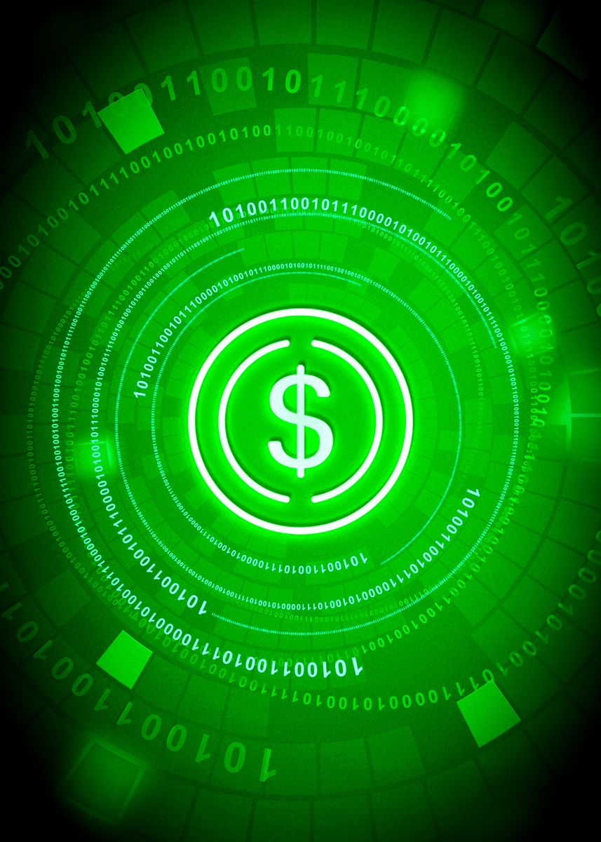 'USD Coin USDC' Poster, picture, metal print, paint by Black Iris ...