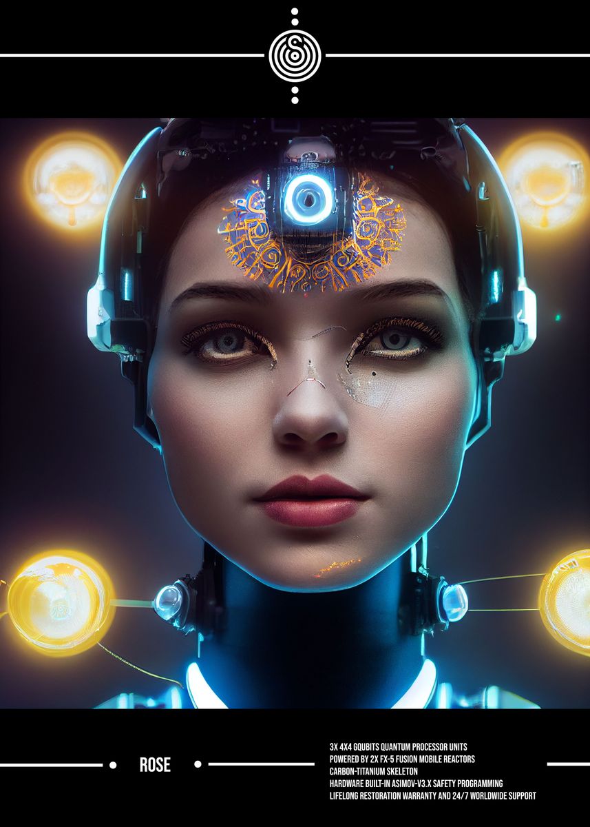 'AI Cyborg Rose' Poster by Soju Isaac | Displate