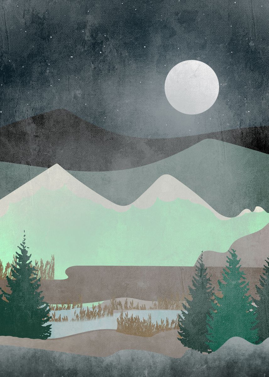 'Mountain' Poster, picture, metal print, paint by NIZAM KHAN | Displate