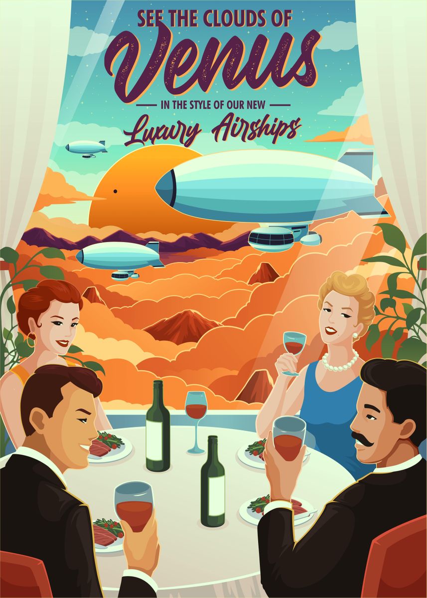 'Venus Airships' Poster, picture, metal print, paint by B Cubed Designs ...