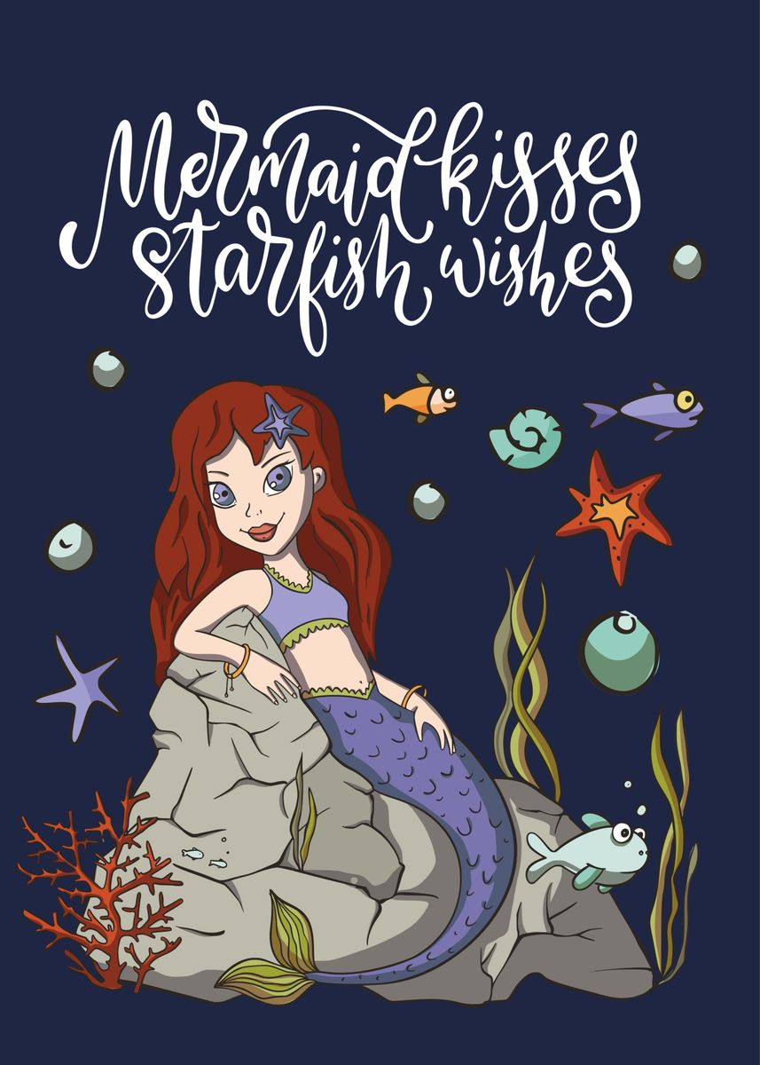 'Mermaid' Poster, picture, metal print, paint by Nae | Displate