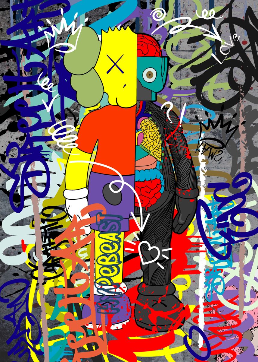 'Pop art funny characters' Poster, picture, metal print, paint by ...