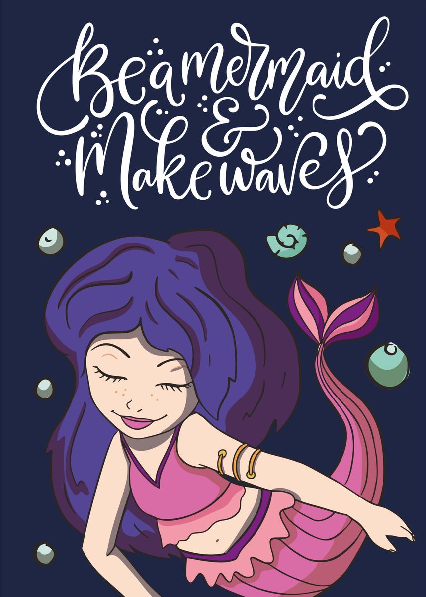 'Mermaid' Poster, picture, metal print, paint by Nae | Displate