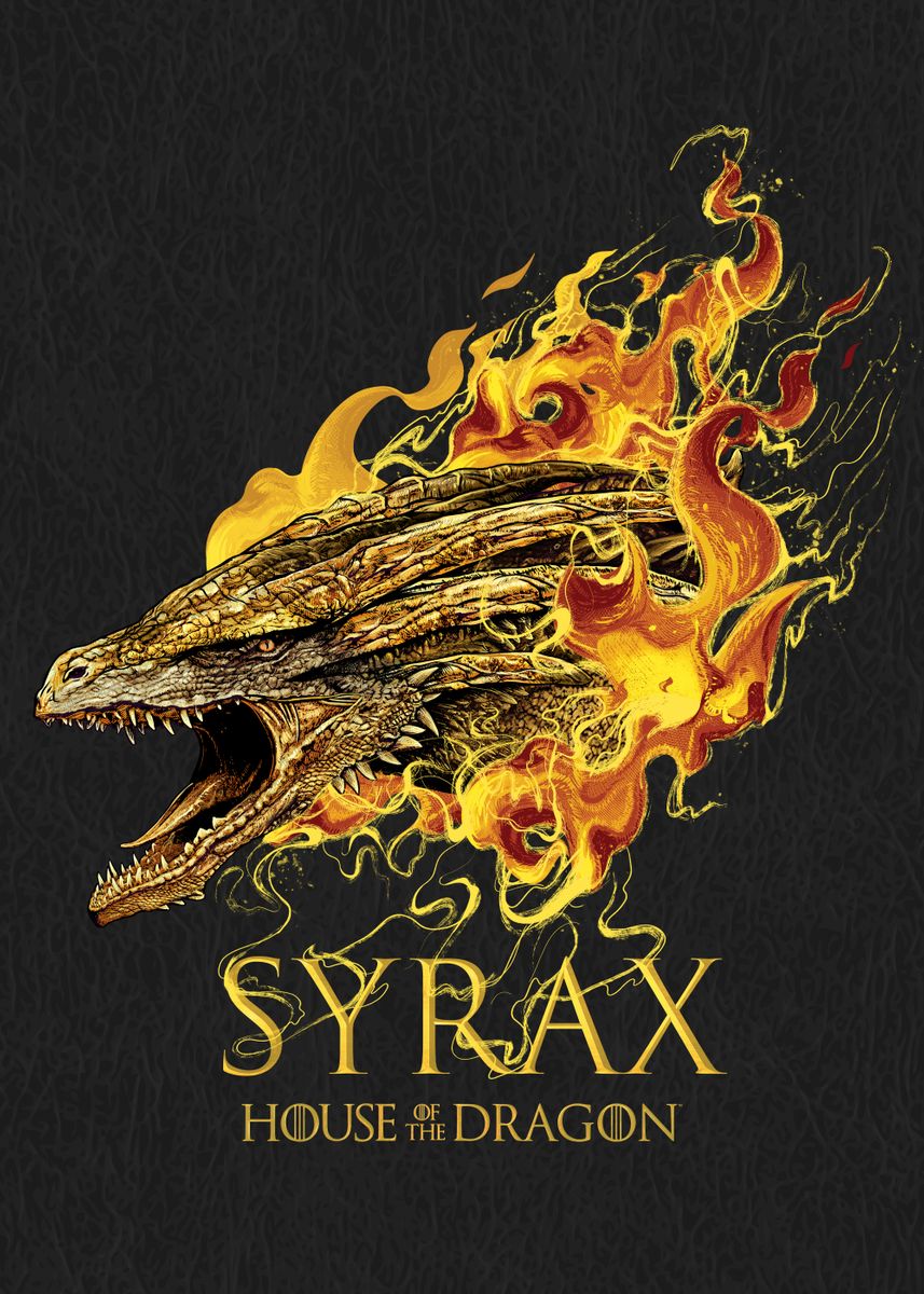 'Syrax' Poster, picture, metal print, paint by House of the Dragon ...