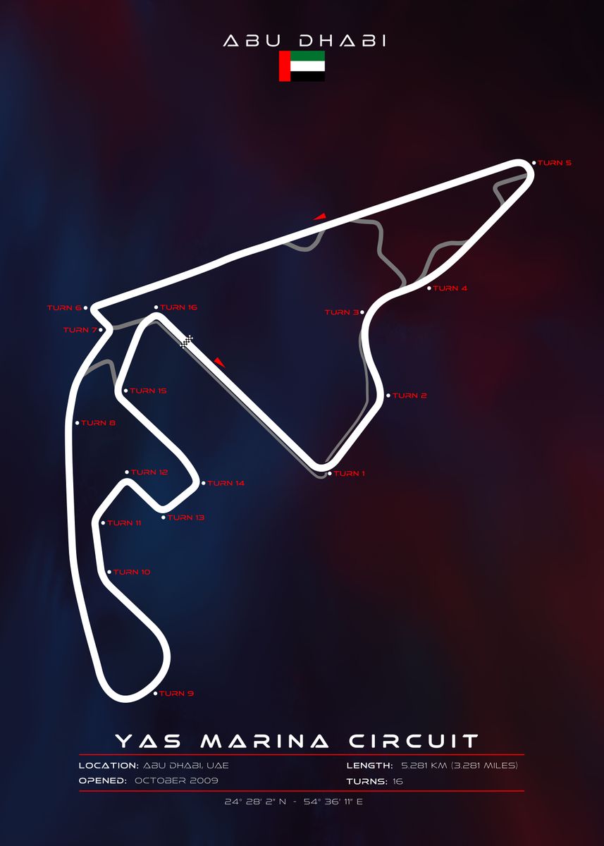 'Yas Marina Circuit' Poster by DesignerMind | Displate