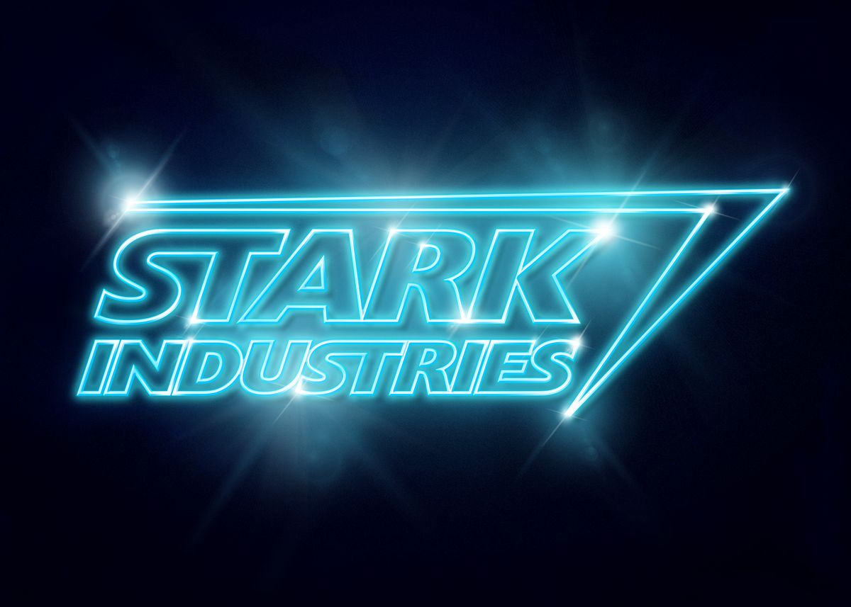 'Stark Industries blue neon' Poster by Marvel | Displate