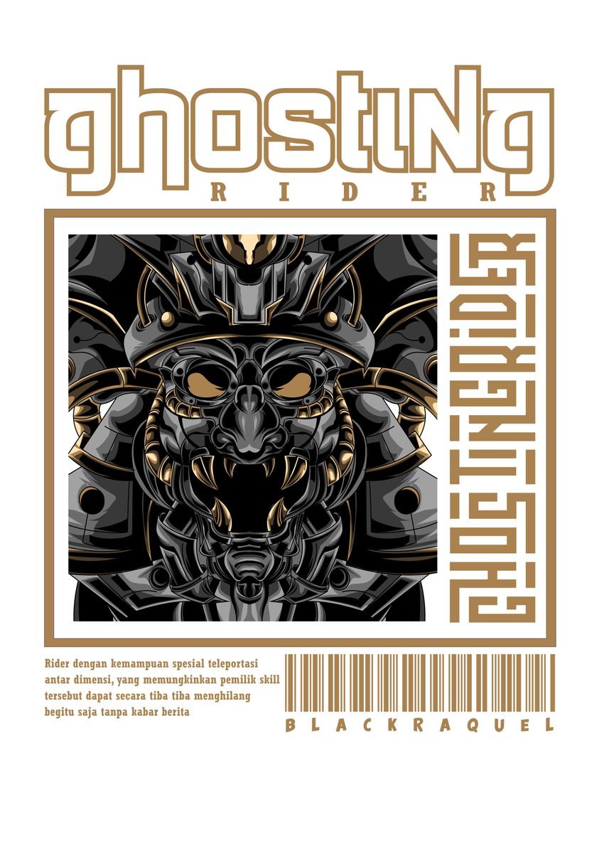 'Gold Ghosting Rider' Poster, picture, metal print, paint by mochamad ...