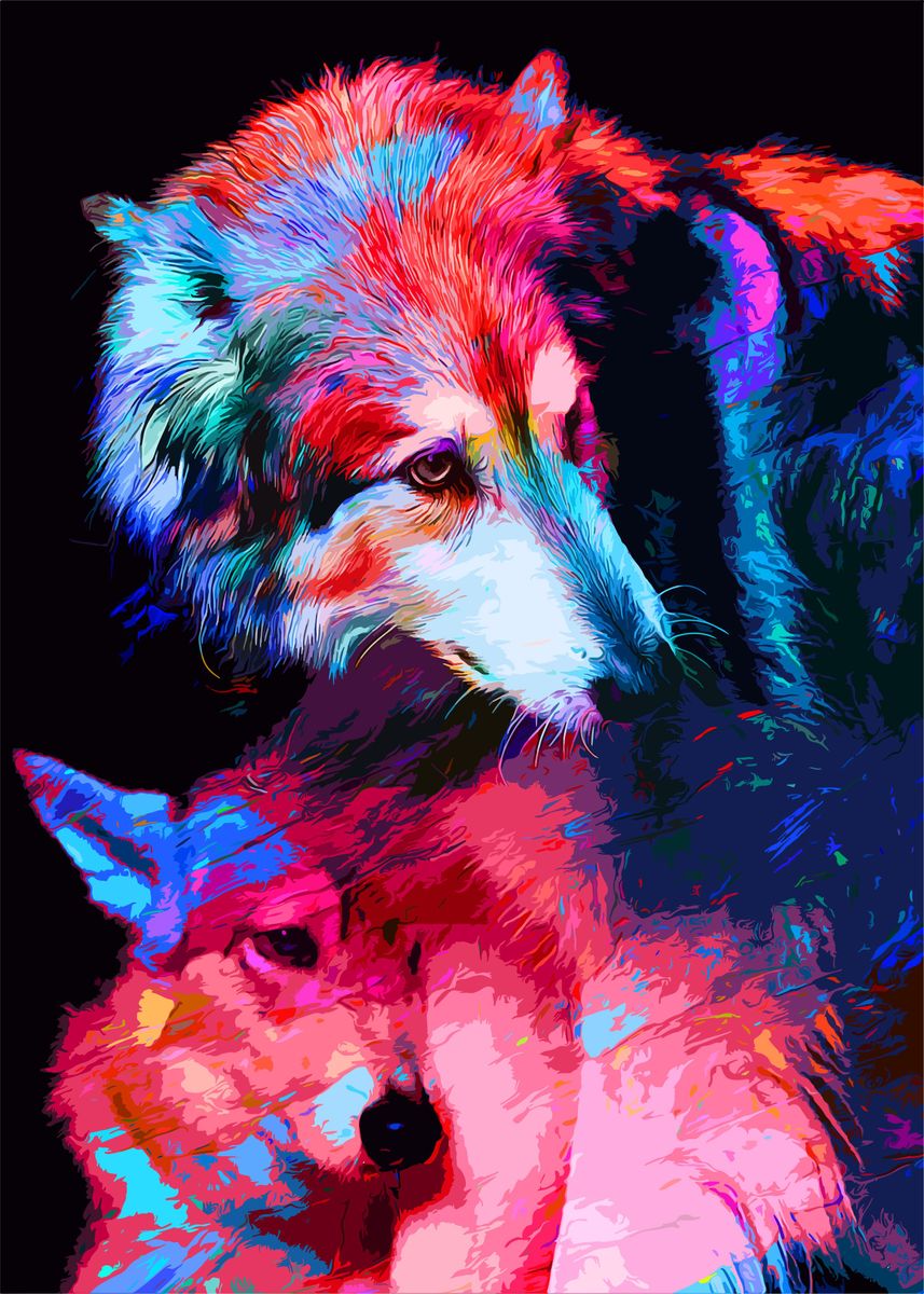 'colorful animal' Poster, picture, metal print, paint by erma wati ...