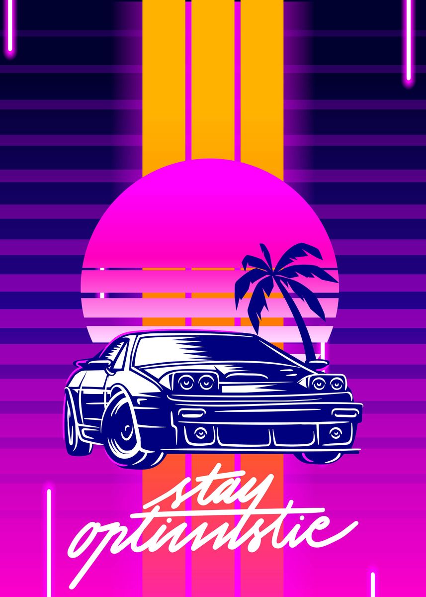 'Classic Car Vappor Wave ' Poster by cielo arm pictures | Displate