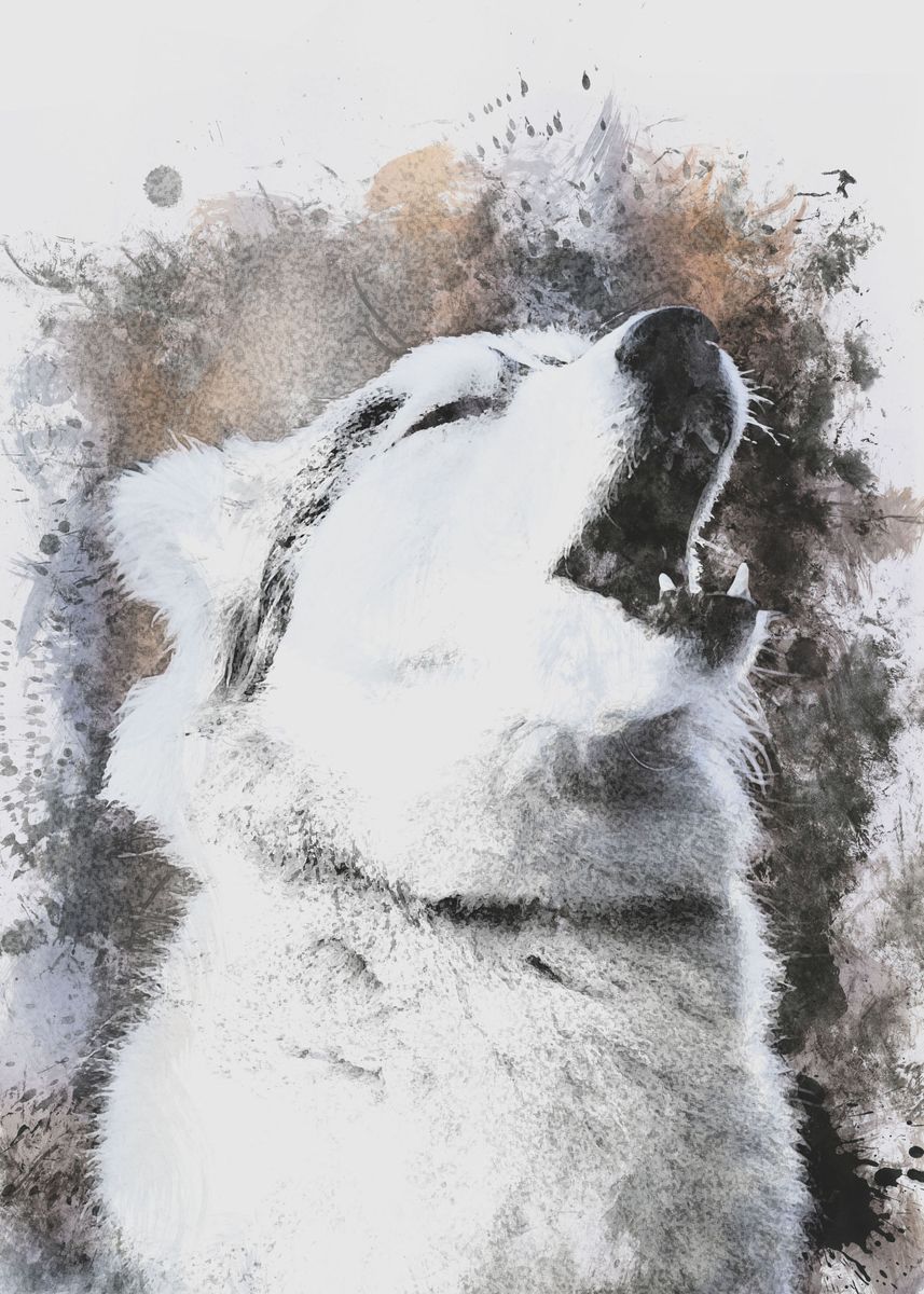 'Wolf Calling Friend' Poster by Babazuka zuka | Displate